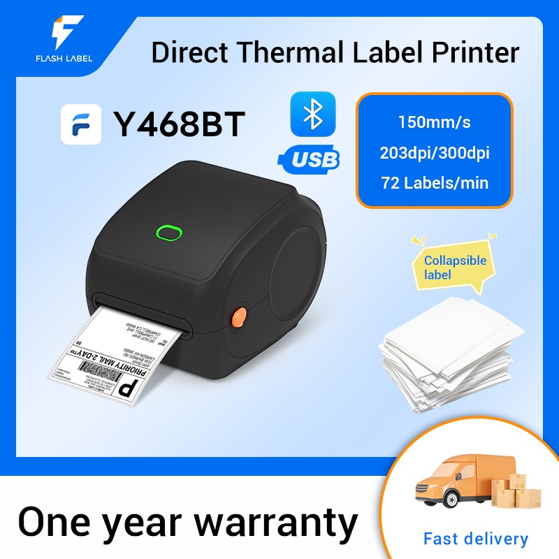 Flashlabel Y468 Thermal Printer | Bluetooth USB | Waybill, Consignment, Air Waybill, Barcode ...
