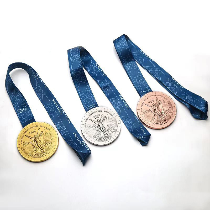 Paris Olympic Gold /Silver /Bronze Medals Ribbons Zinc Alloy Metal ...