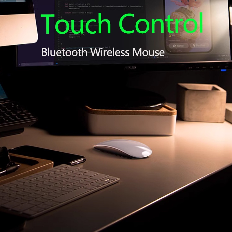 Touch Control Wireless Mouse Bluetooth 5.0 & 2.4GHz Rechargeable Silent ...