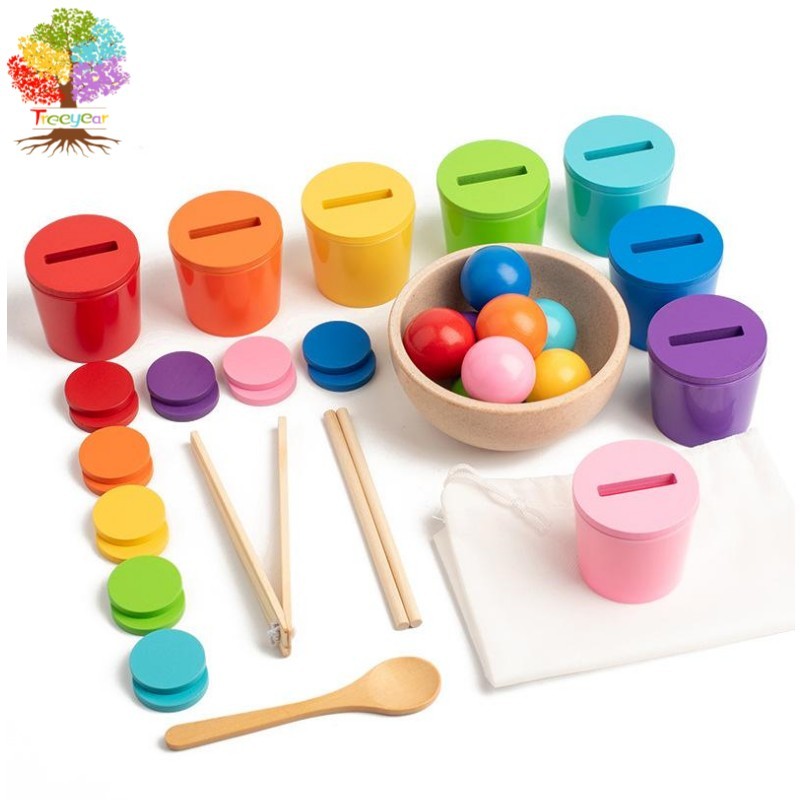 Wooden Matching Game for Learning Color Sorting and Counting ...