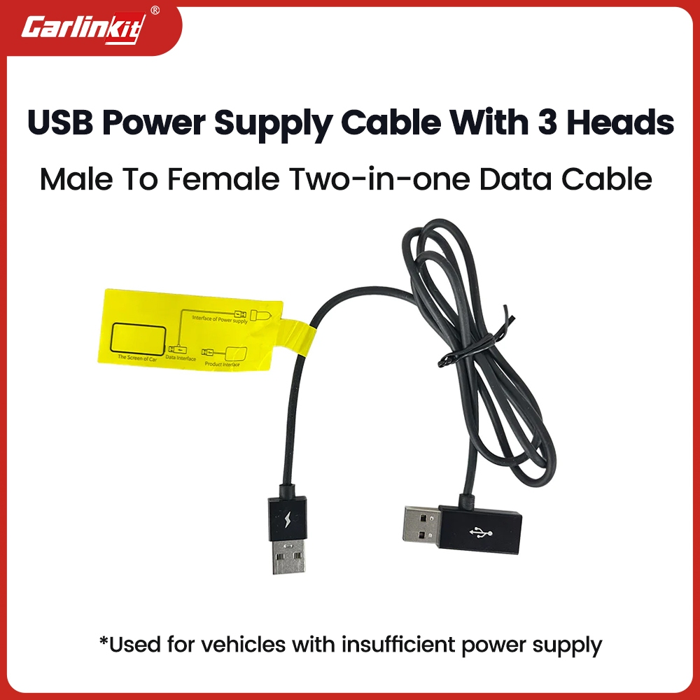 Carlinkit USB power auxiliary cable extension Male To Female Two-in-one ...