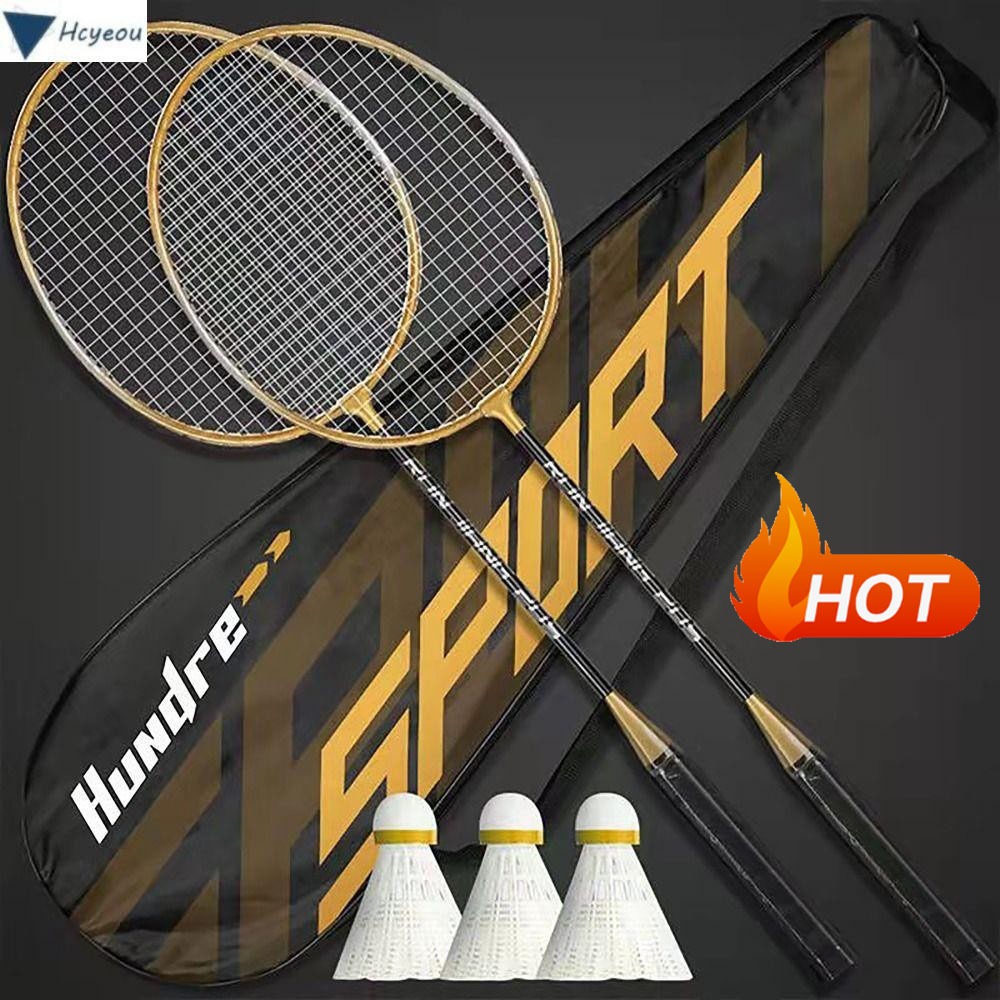 HCYEOU Badminton Rackets, Carrying Bag High Resilience Double Racquet ...