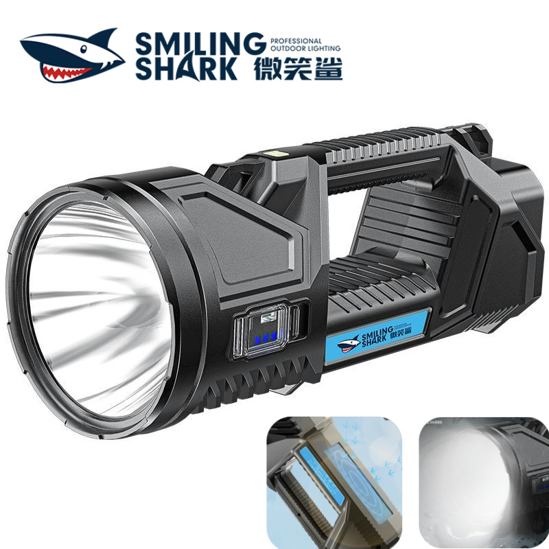 Smiling Shark ST5123 LED bright Flashlight 6Mode Type-c and Solar power ...