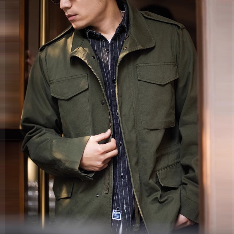 Retro military green M65 field jacket for men | Shopee Malaysia