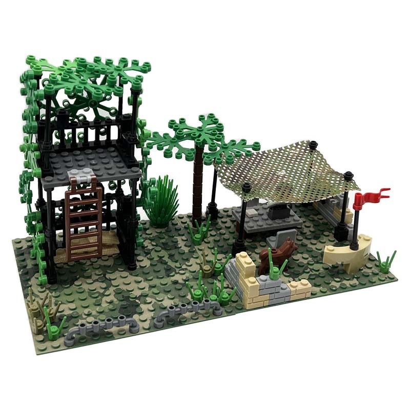 Military Field Command Camp Tent MOC Building Block Soldier Fence ...