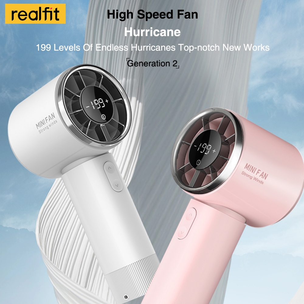 Realfit M335 Mini Fan with 3500mAh Battery Rechargeable Portable ...