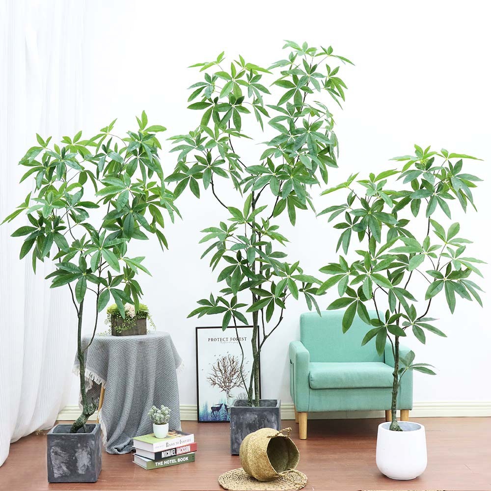 「Fast delivery」Artificial plant Pachira tree Large simulation of green ...