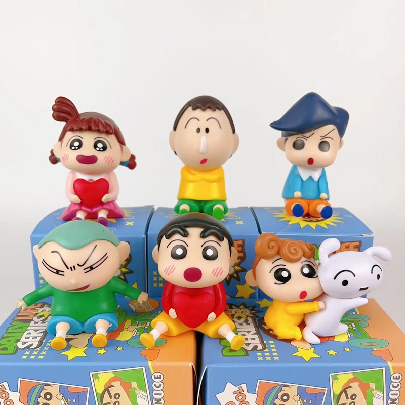 6Pcs/Set 5-8cm Anime Crayon Shin-chan Nohara Shinnosuke Sakurada Nene ...