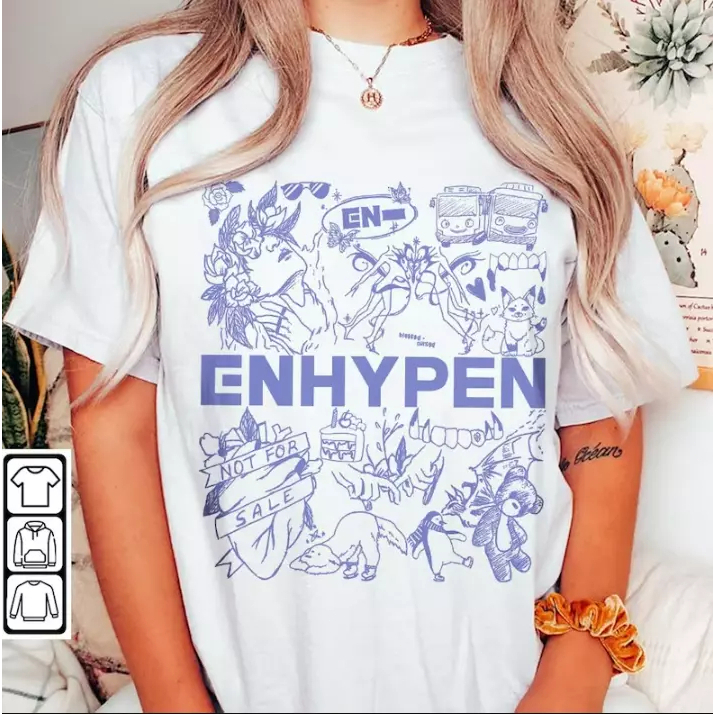 ENHYPEN Kpop Art Shirt, Vintage ENHYPEN Merch short slevee Shirt For ...