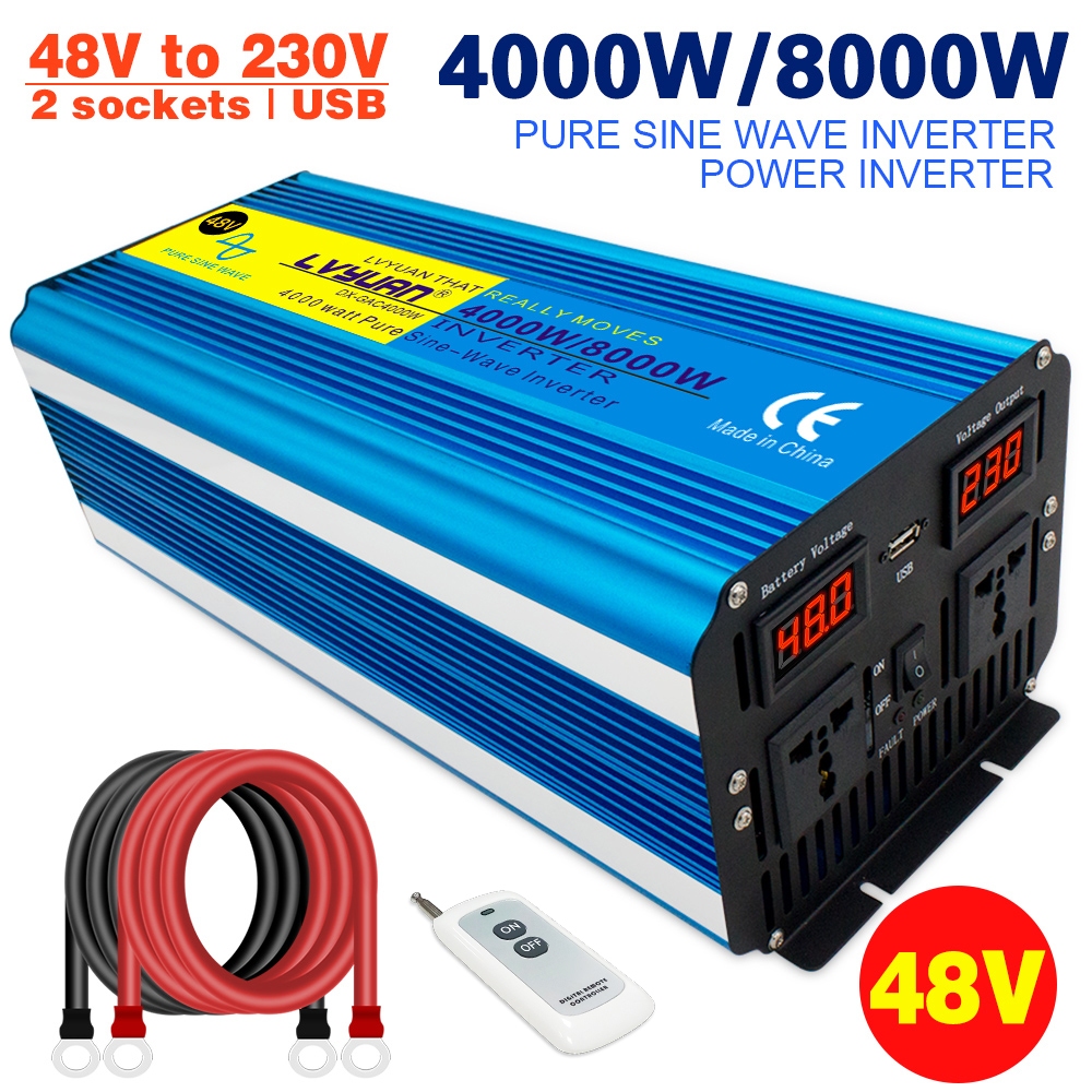 Pure Sine Wave Inverter 4000W / 8000W DC 12V/24V/48V to AC 220V 230V ...