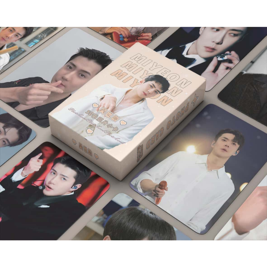 50-55pcs/box EXO Photocards Laser Holographic Lomo Cards Chanyeol BAEK ...