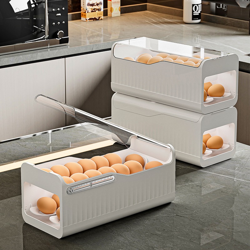 1PC,Egg Storage Box, Space-Saving Rolling Eggs Dispenser Egg Holder ...