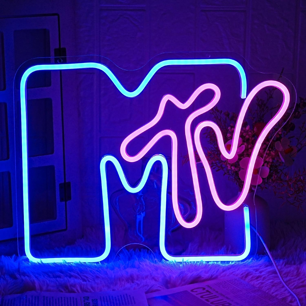 Music Television Neon Sign for Wall Decor MTV Neon Light Up Sign Music ...