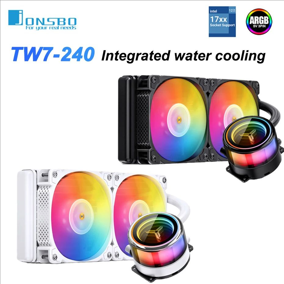 Jonsbo TW7-240 ARGB Integral Water-cooled CPU Cooler Computer 120mm Fan ...