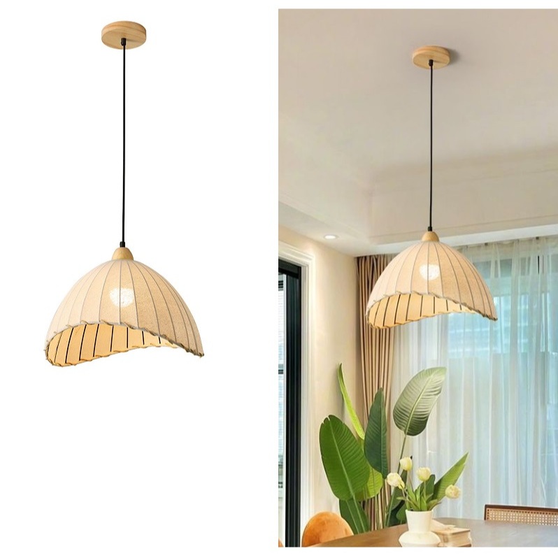 FARMHOUSE LAMPU GANTUNG SILING KITCHEN ISLAND CHANDELIER WITH LINEN ...