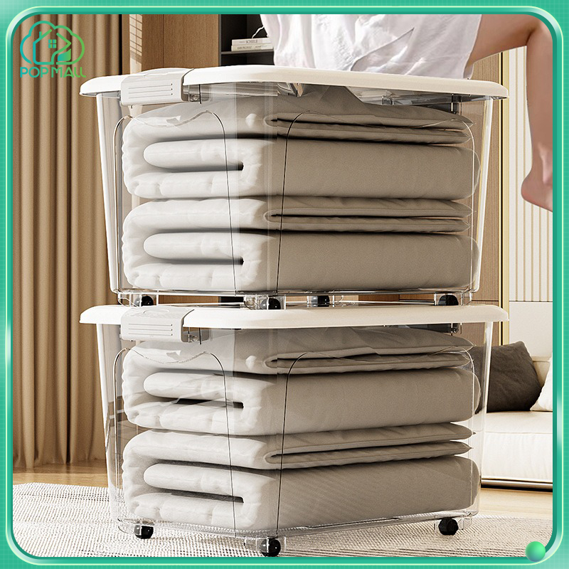 IKEA Transparent Storage Box Dustproof Megabox with Wheels Storage ...