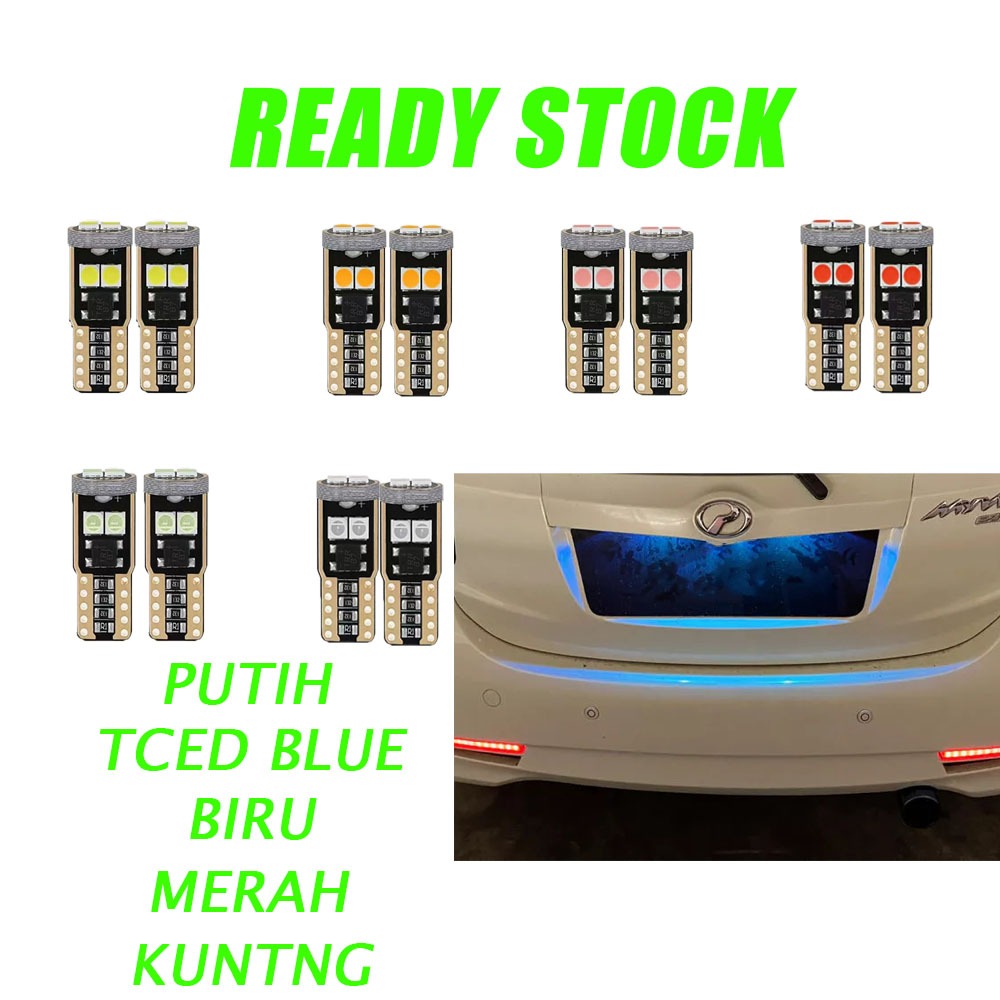 led nombor plate kereta putih atau iced blue biru kuning merah Hijau ...