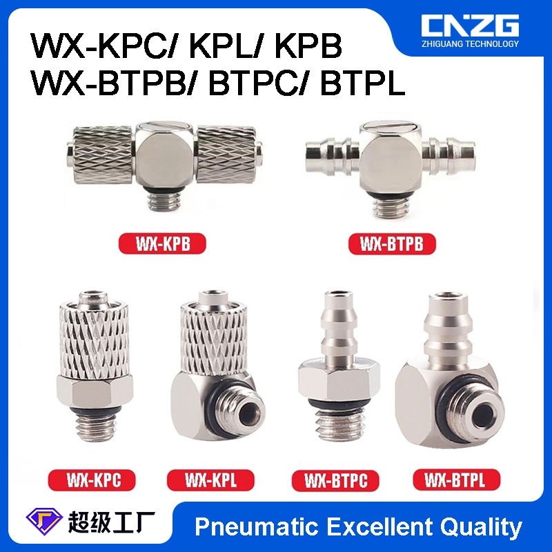 Mini Pneumatic Pipe Connector Screw Through Quick Fitting Male Thread ...