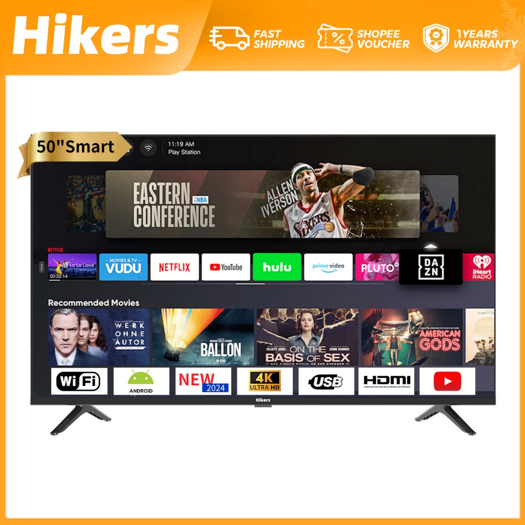 Smart TV 50 inch android 4K UHD television murah kecil LED TV Dolby ...