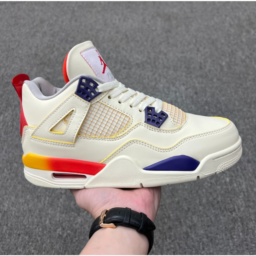 Balvin x Air Jordan 4 Retro Joint White Blue Red Jordan Basketball ...