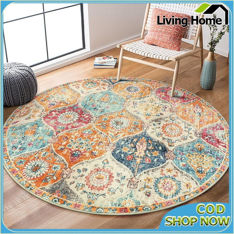 Luoshen Flower Round Carpet Persian Ethnic Style Living Room Round ...