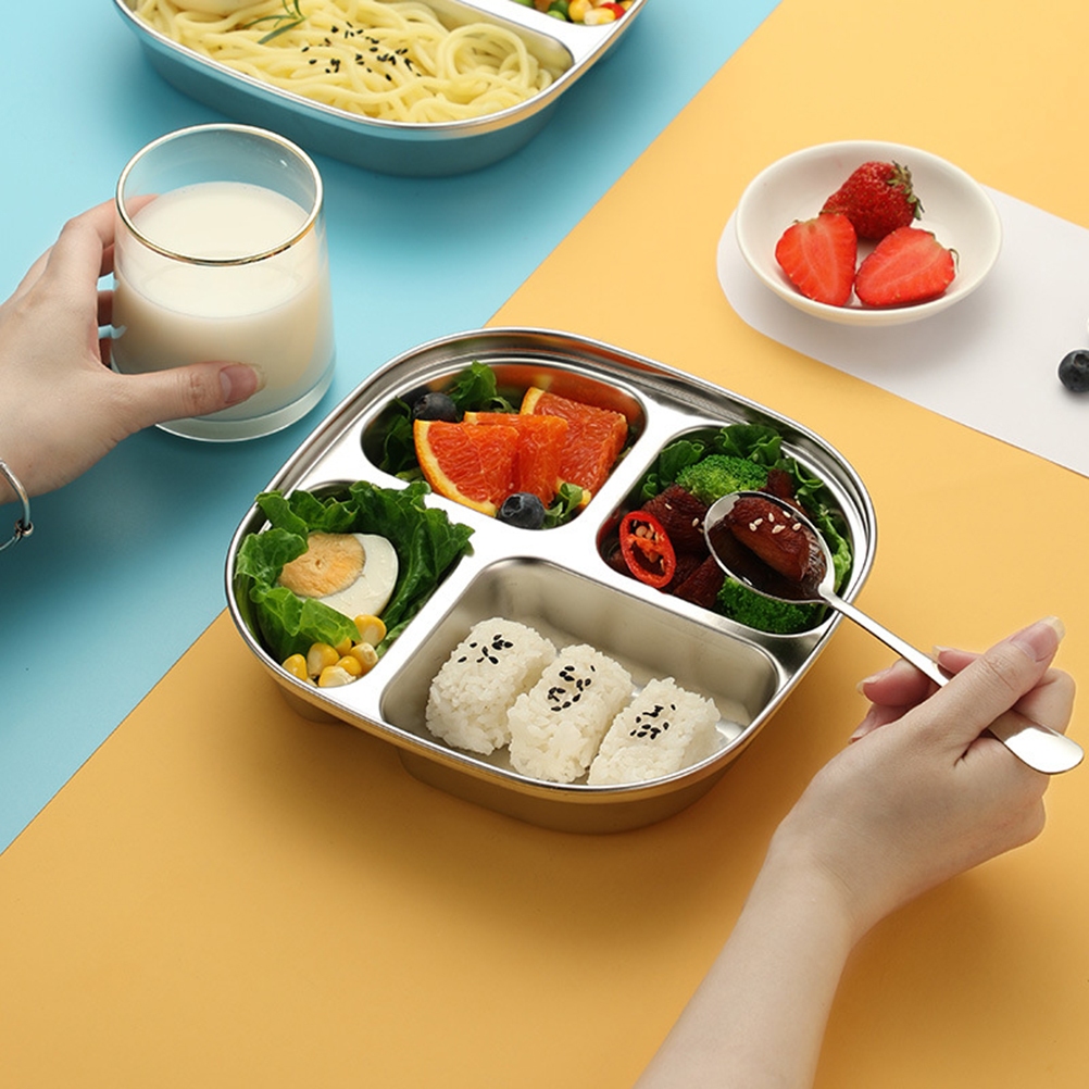 【COD&READY STOCK】 Metal Tray Serving Rectangular Stainless Steel Plates ...