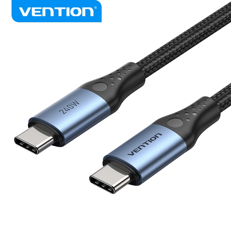 Vention Type C Cable PD 240W Cable Cotton Braided USB2.0 480Mbps Fast ...
