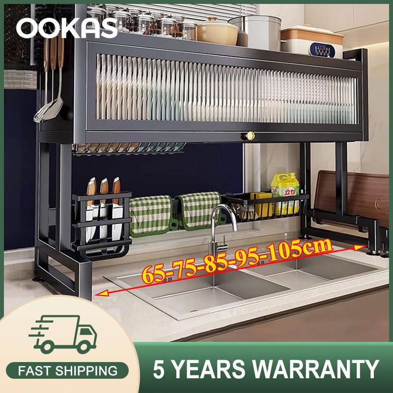 OOKAS Kitchen Rack Dish Rack Rak Dapur Kabinet Rak Pinggan Mangkuk Dish ...