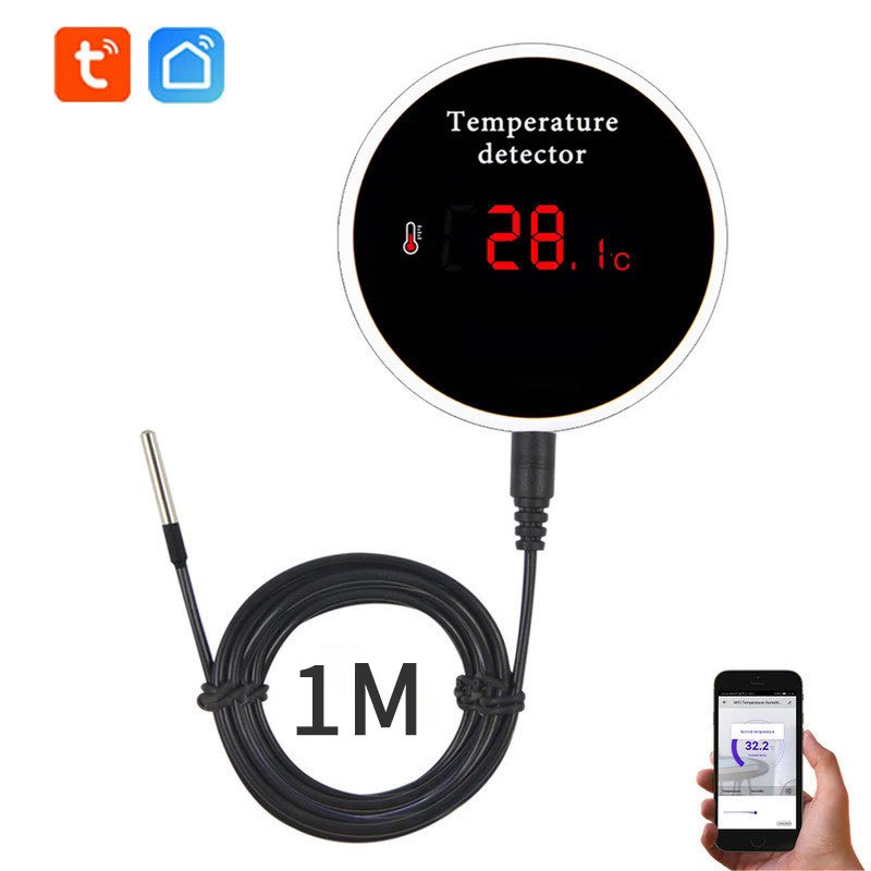 【XMY】 Tuya Wifi Temperature Sensor 1m Wire Probe Digital Smartlife ...
