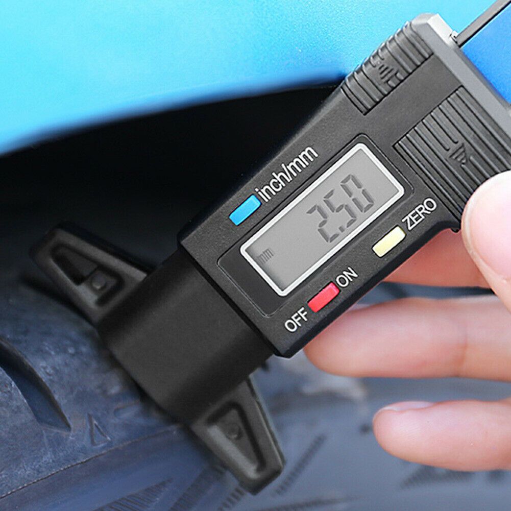 Car Tyre Tread Depth Gauge Meter Digital Display Tire Wear Detection Measuring Tool Thickness ...