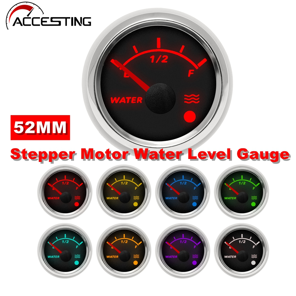 52mm Stepper Motor Digital Water Level Gauge with 7 Colors Backlight ...