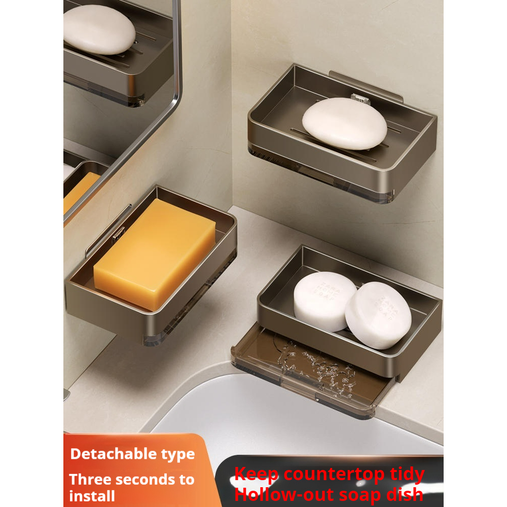 DOORVERSE Bathroom Soap Wall Holder, Non Perforated Soap Storage Rack ...