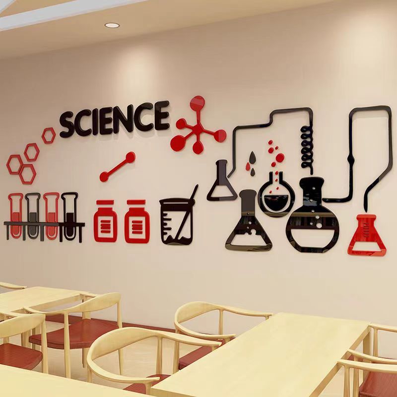 Science Classroom Chemical Instruments Experiment Area Wall Stickers 3d ...