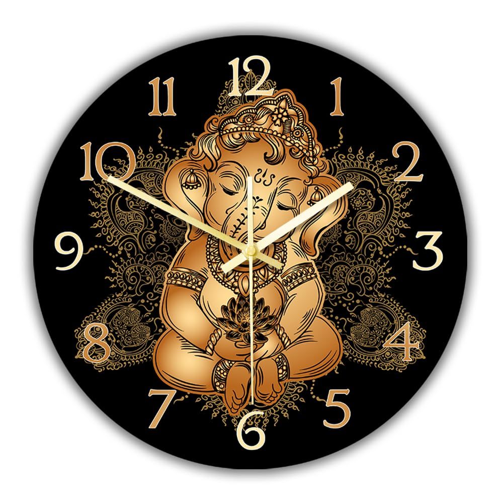 Cute Toddler Lord Ganesha Wall Clock,Hindu God Indian Festival of ...