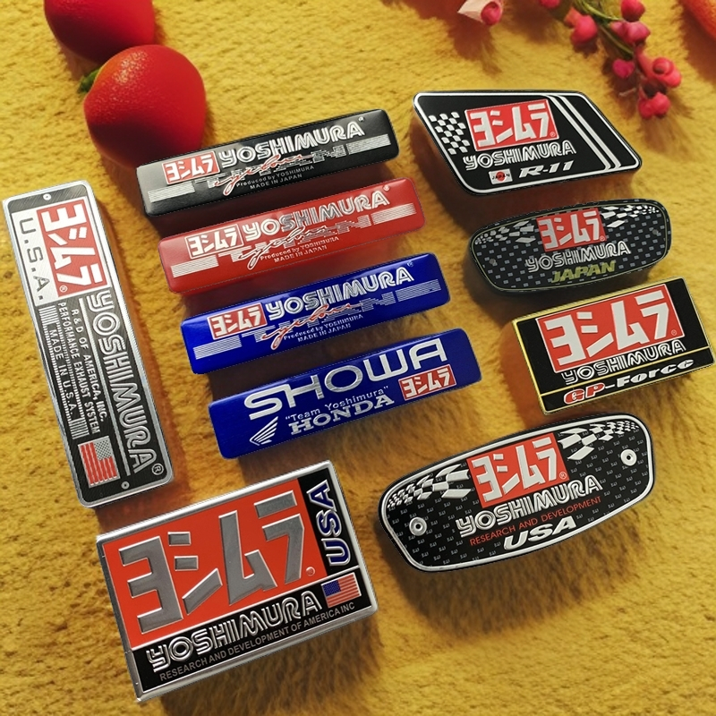 Muffler Decal Heat Resistant 3D Aluminium Yoshimura Emblem For ...