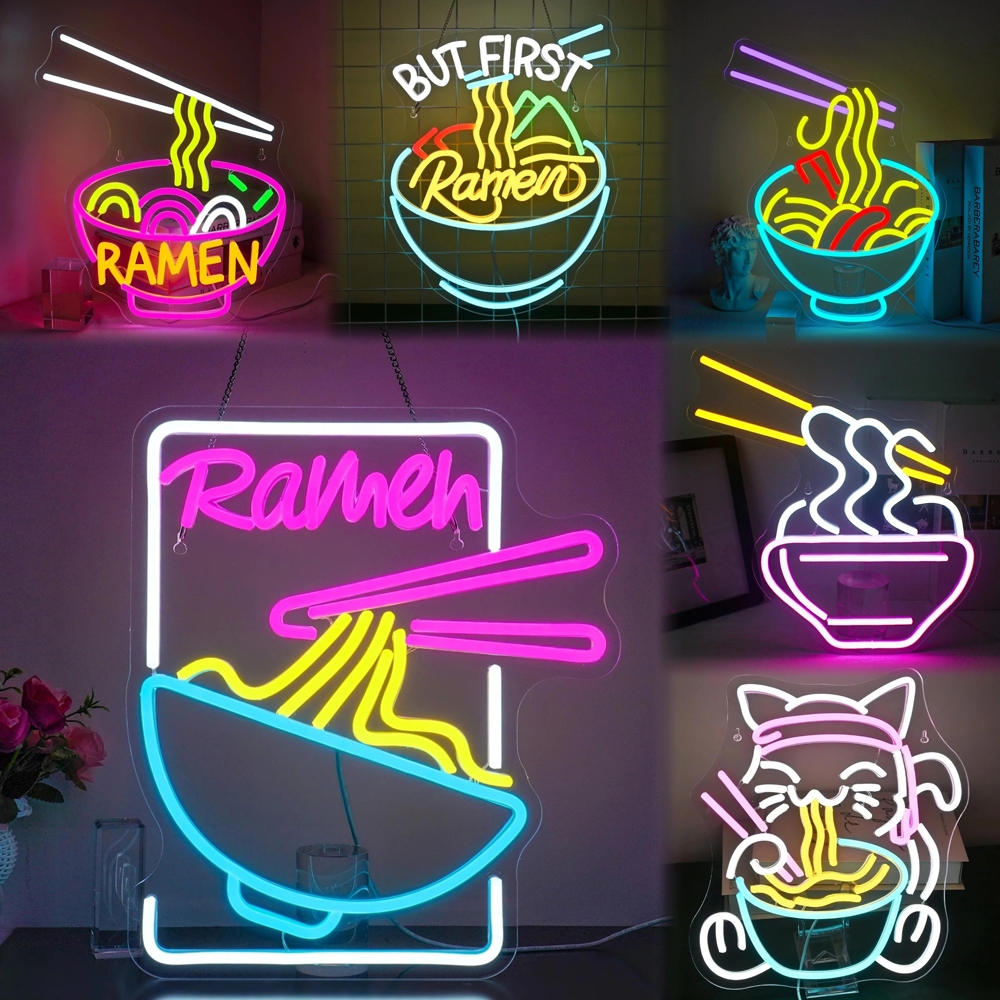 Ramen Neon Sign Light For Wall Decor Art Room Decoration For Kitchen ...