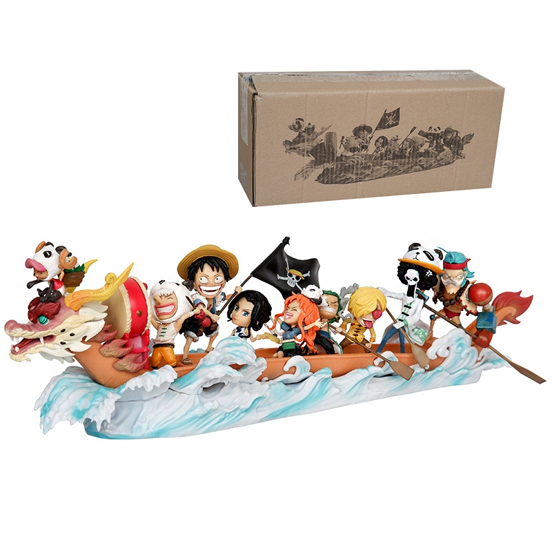 9Pcs/Set 36cm One Piece Anime Figure The Straw Hat Pirates Luffy Row ...