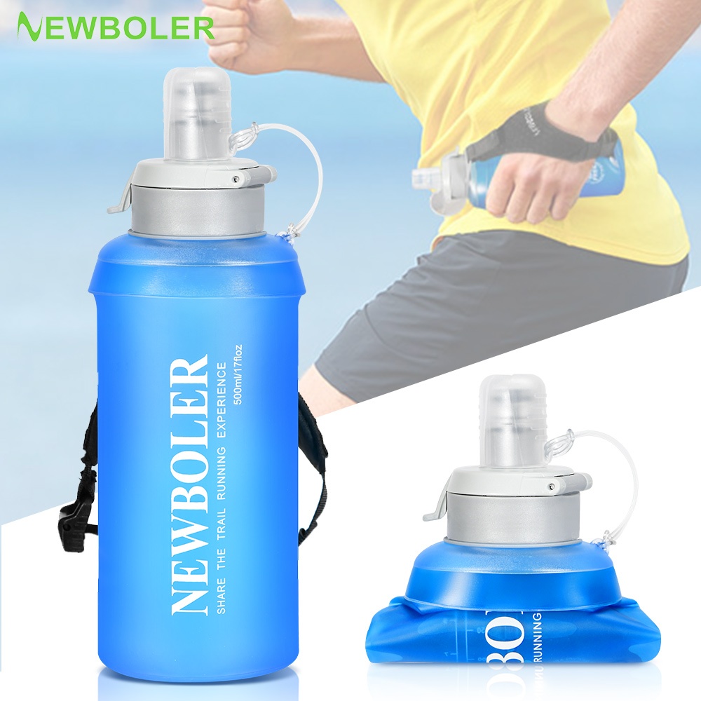 NEWBOLER 500ml TPU Handheld Running Water Bottle Soft Flask Adjustable ...