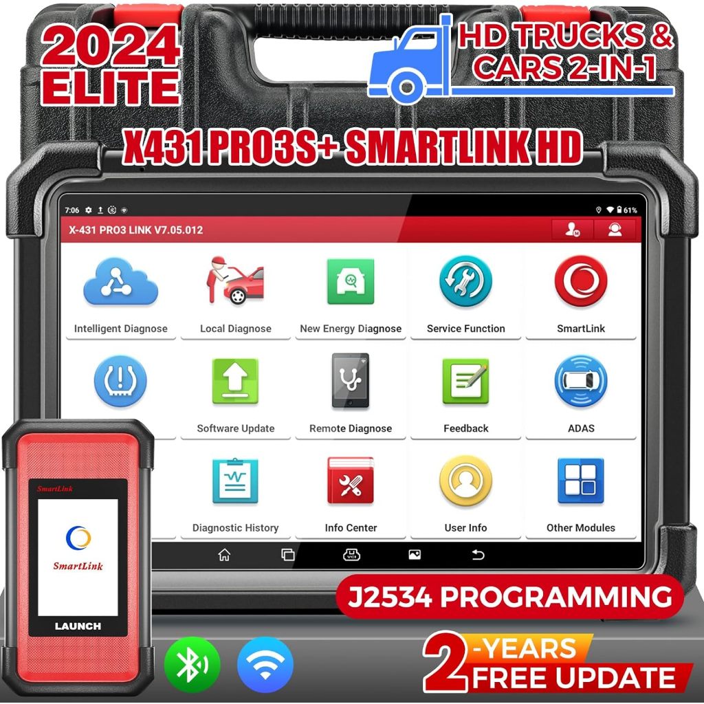 LAUNCH X431 PRO3S+ SmartLink HD 12V Car 24V Truck Full System Diagnostic Tool ECU Coding Active ...
