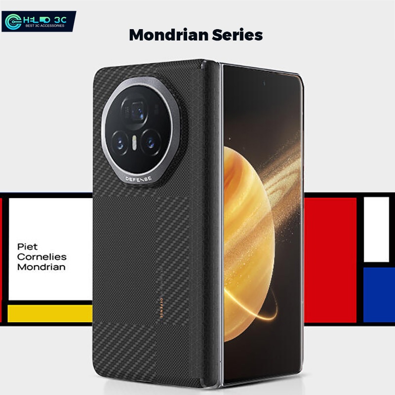 【DEFENSE】Mondrian Art Kevlar Case for Honor Magic V3 case with middle ...
