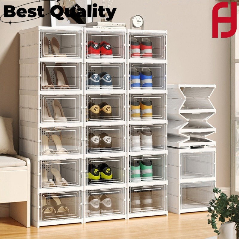 [Ready Stock]3/6/8/9/ Layers Transparent Foldable Shoe Rack Cabinet ...