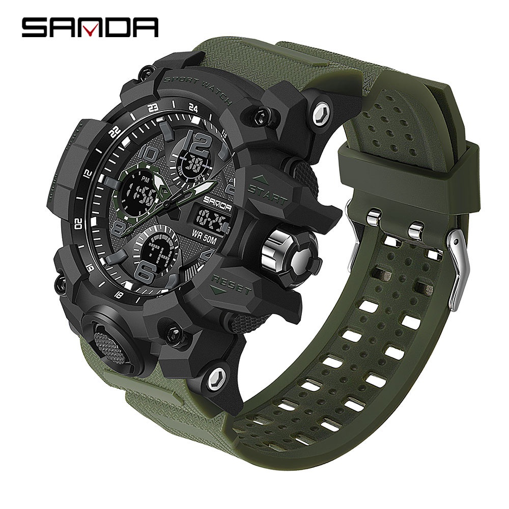 SANDA Brand Style Men Digital Watch Military Sports Watches Waterproof ...