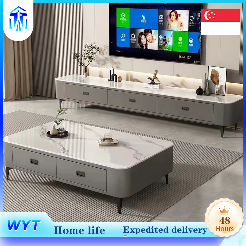 MY6 WYT MY6 Rock Panel TV Coffee Table Set Home Tv Console Cabinet MY6 ...