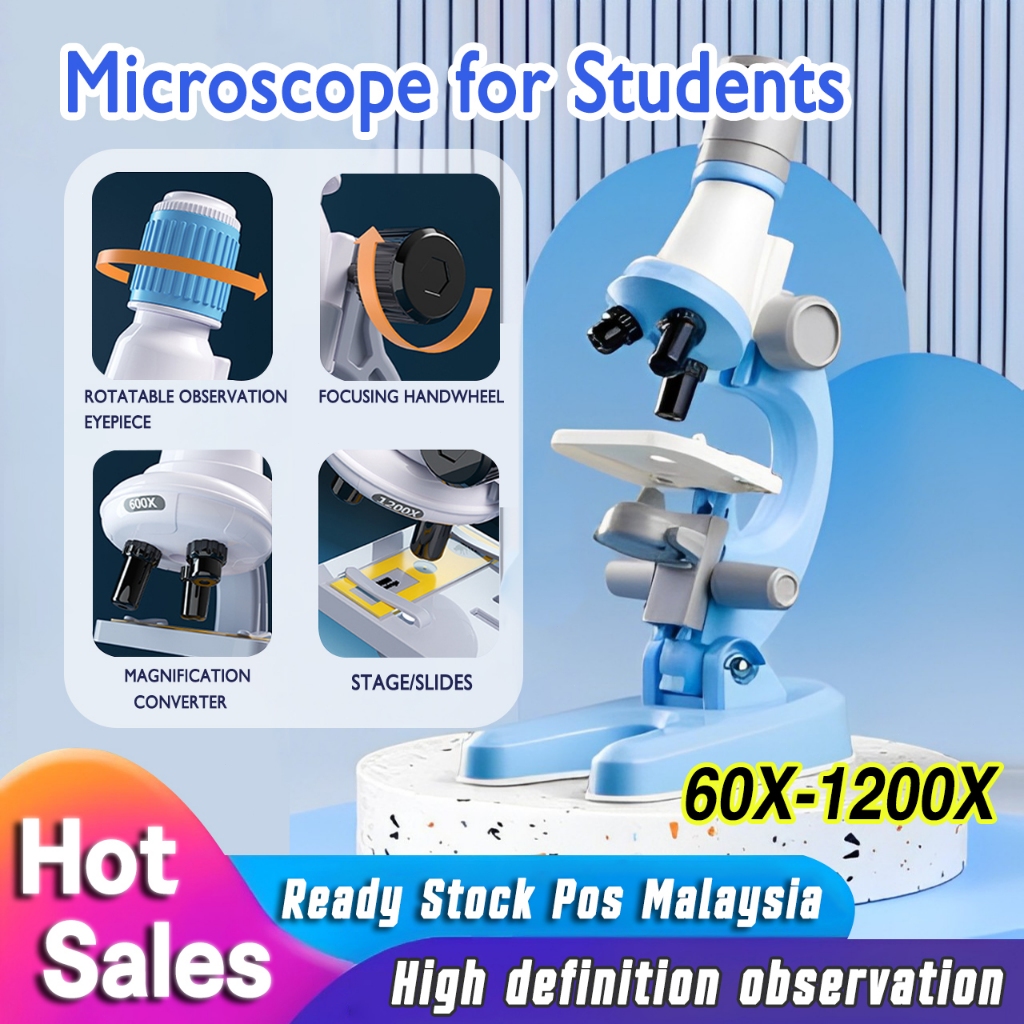 High definition kids Science microscope kit 1200 times early education ...