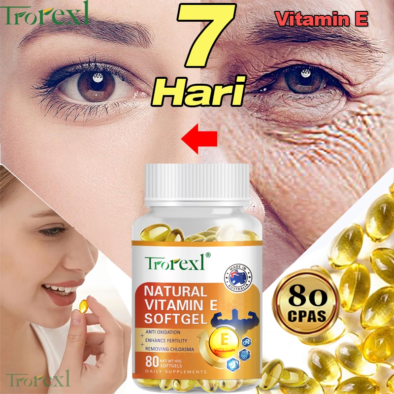 Original （hala） 80 kapsul/botol Trorexl halal vitamin E pemutih ...