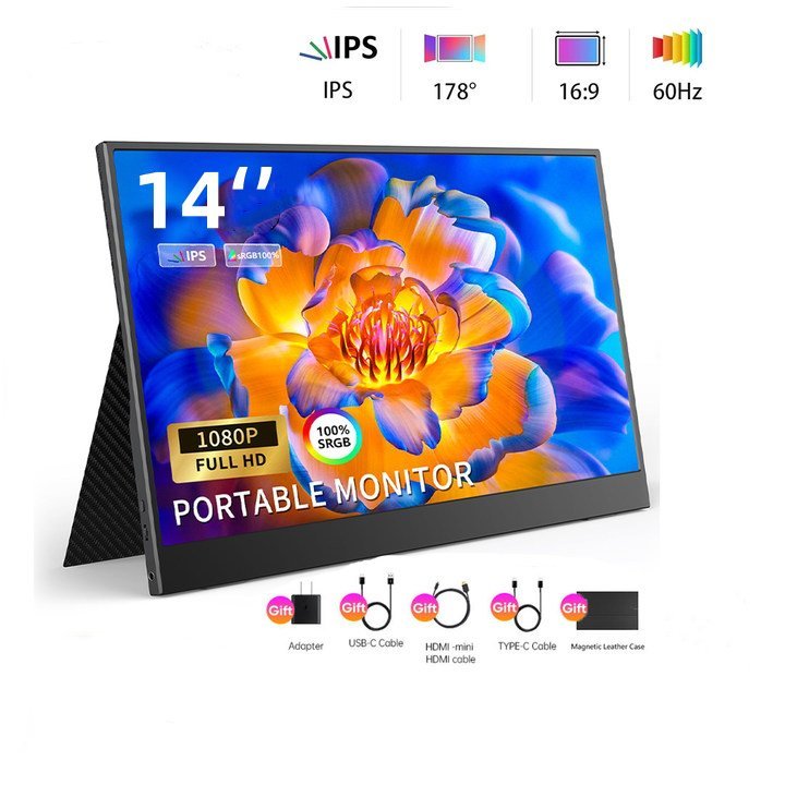 14 Inch Portable Monitor/1920*1080p/Gaming Monitor for Switch XBOX PS4 ...