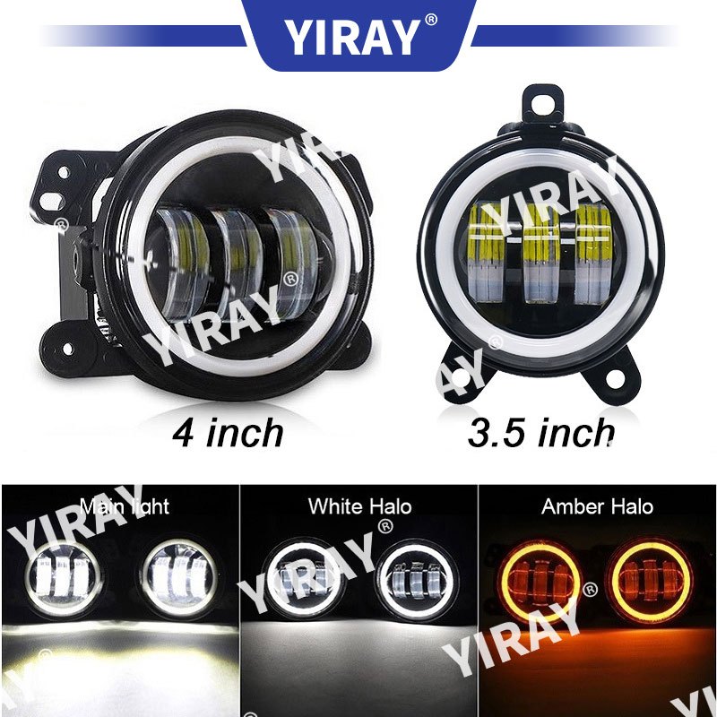 2PCS 4inch 3.5inch LED Fog Lights 60W Amber Yellow CREE Led Chip ...