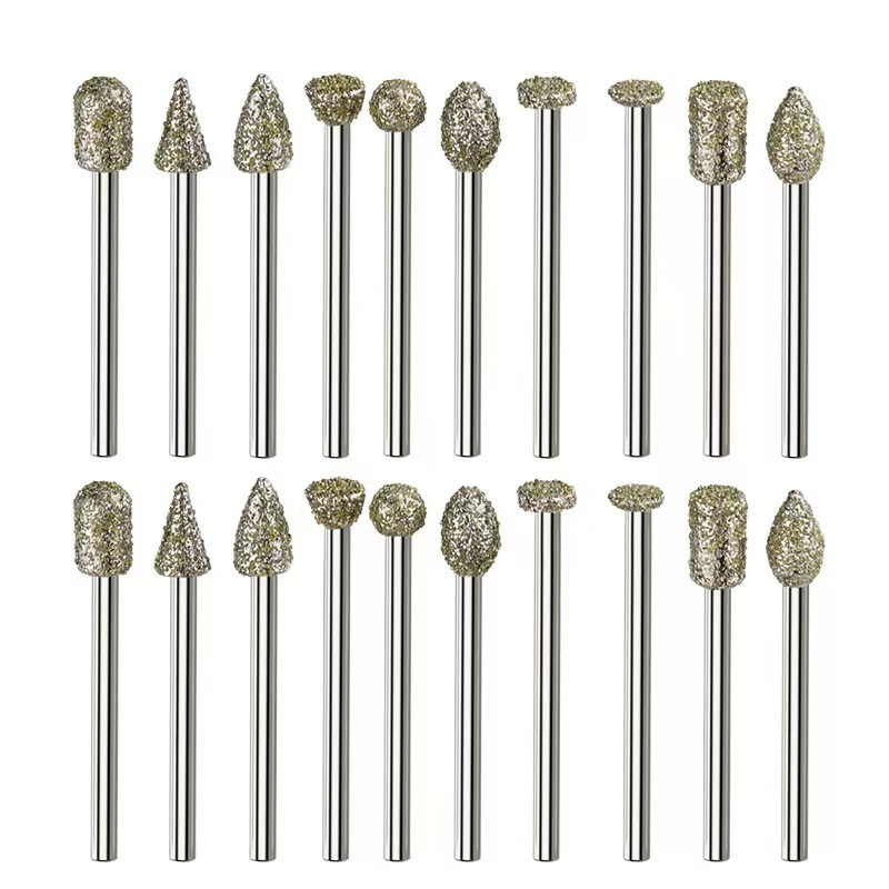 (In Stock)Diamond Grinding Burr Drill Bit Set for Dremel Rotary Tool ...