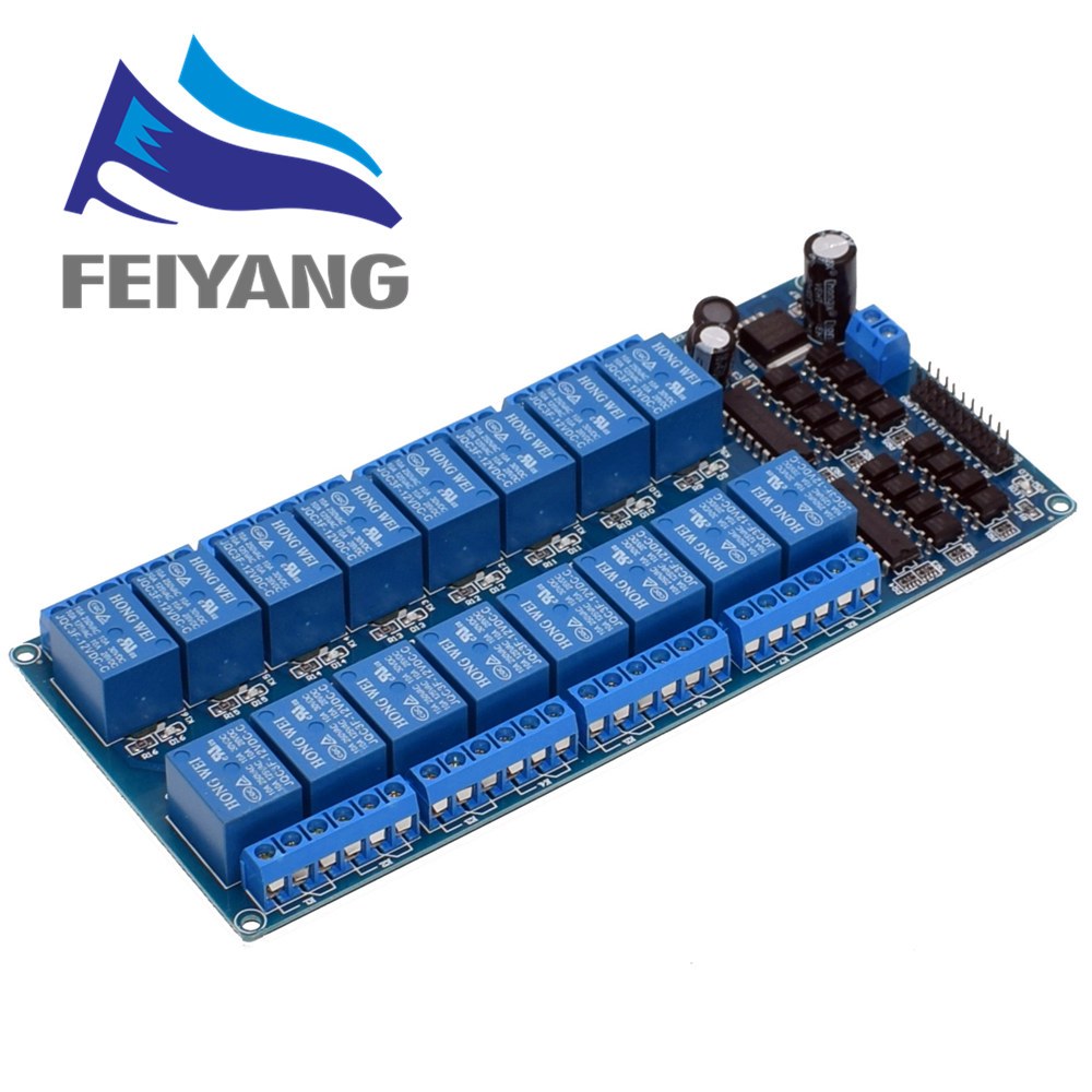 12V 16 Channel Relay Module for arduino ARM PIC AVR DSP Electronic ...