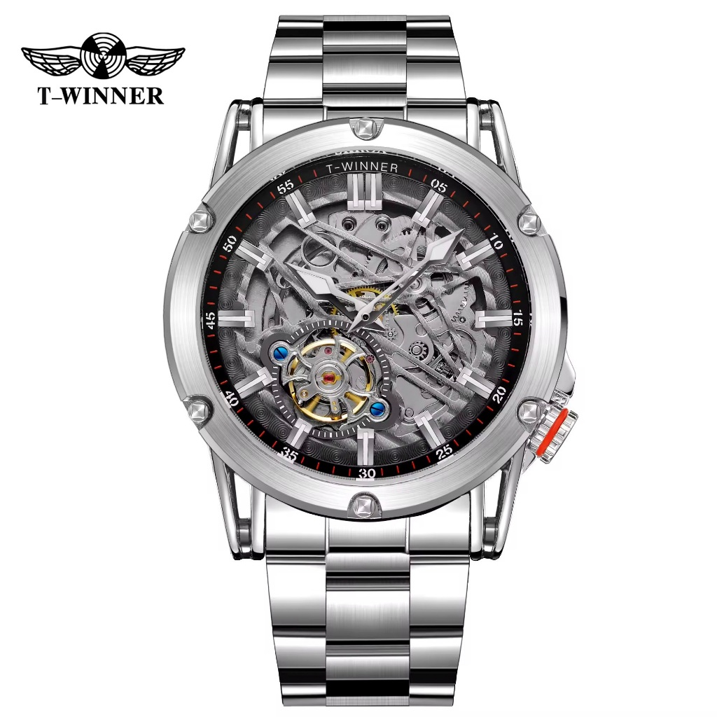 Original T-Winner Automatic Men's Watch Stainless Steel Strap Luxury ...